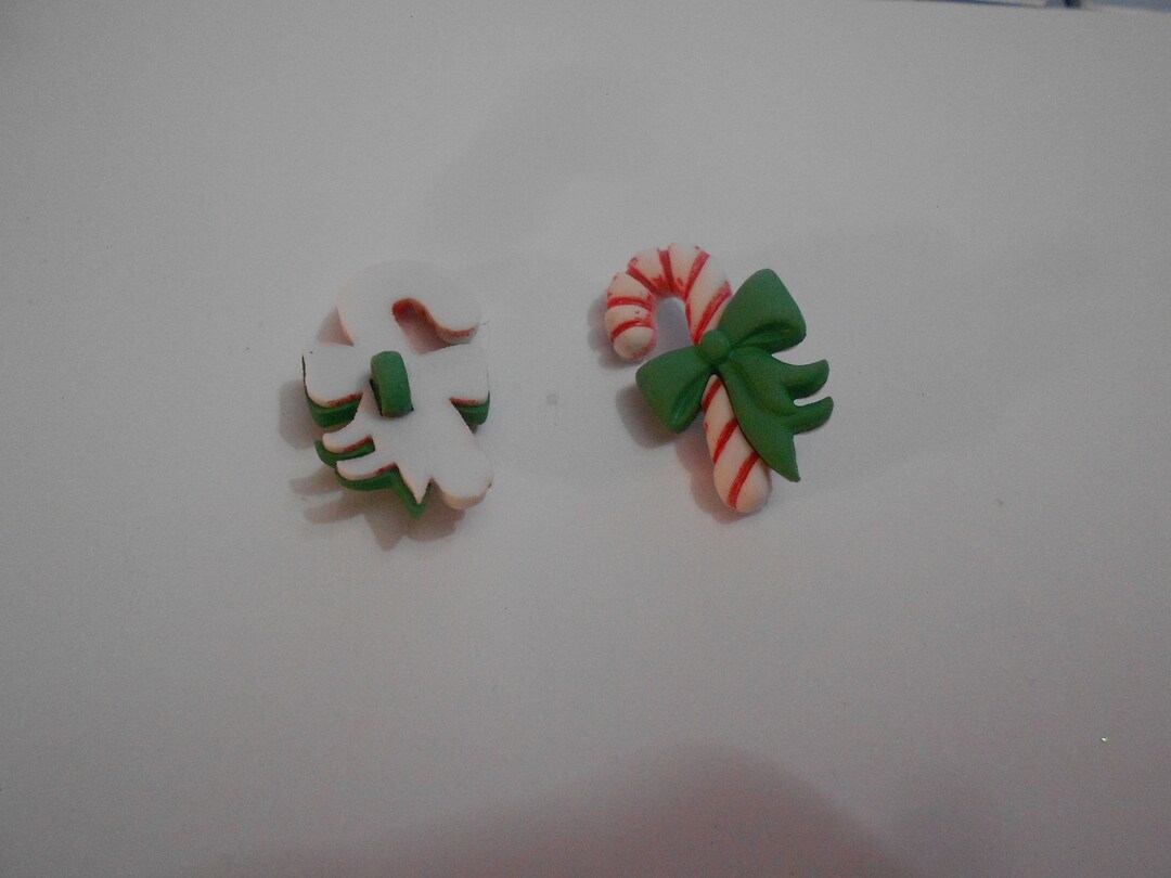 Novelty Button CANDY CANE W/BOW 1 - Etsy