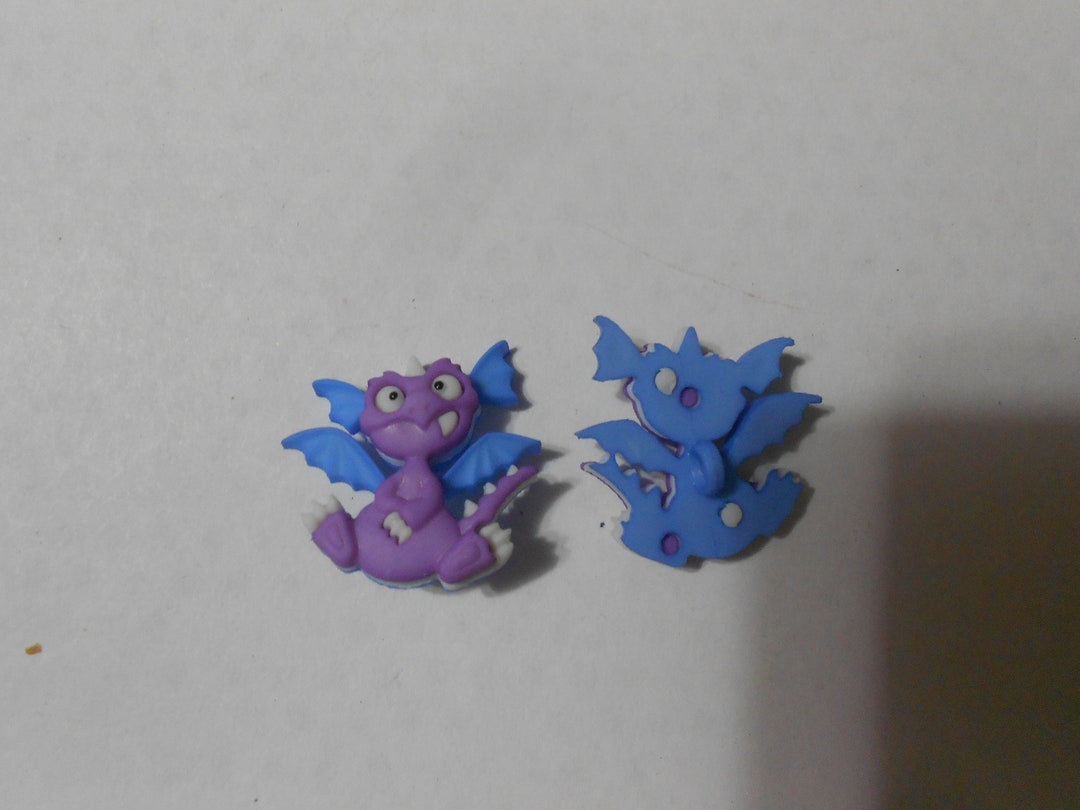 Novelty Button - CUTE MONSTER - Purple & Blue 1" - Etsy