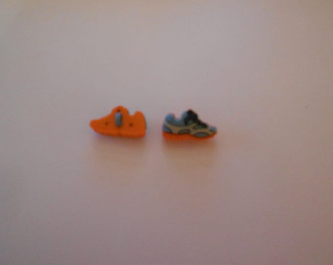 Novelty Button - 5K RUNNING SHOE Blue, Gray & Orange 7/8" - Etsy