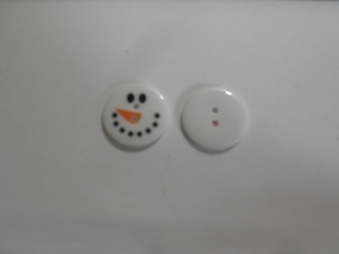 Novelty Button - SNOWMAN FACE (sew-thru) 1" - Etsy