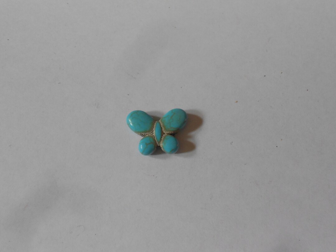 Reconstituted Stone Bead - BUTTERFLY - BLUE (turquoise) 20 Mm X 15 Mm ...