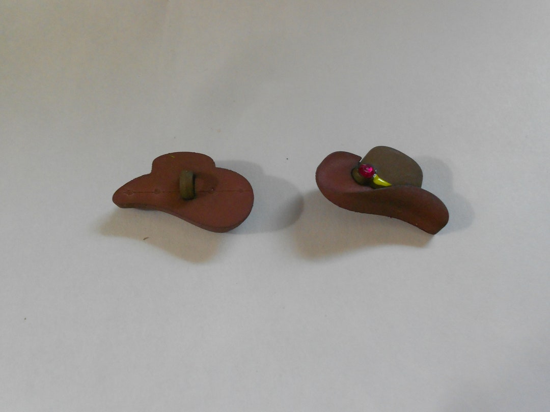 Novelty Button - COWBOY HAT - Brown 1" - Etsy