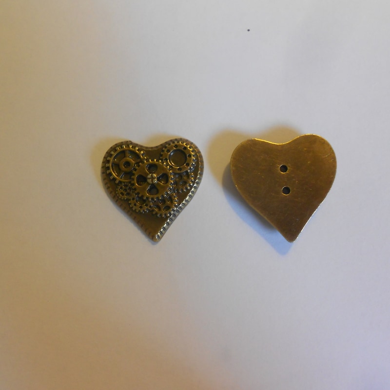 Steampunk Heart Button - Etsy