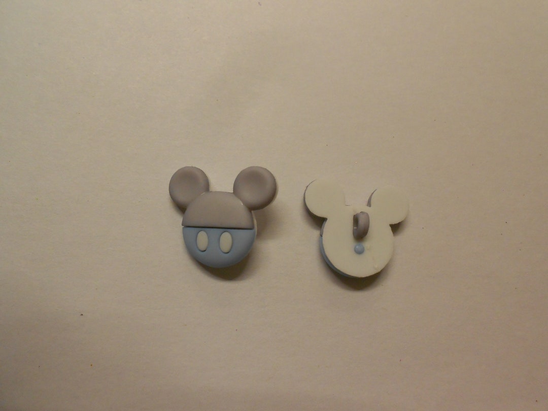 Novelty Button - Mickey Mouse Head - Gray & Light Blue 7/8" - Etsy