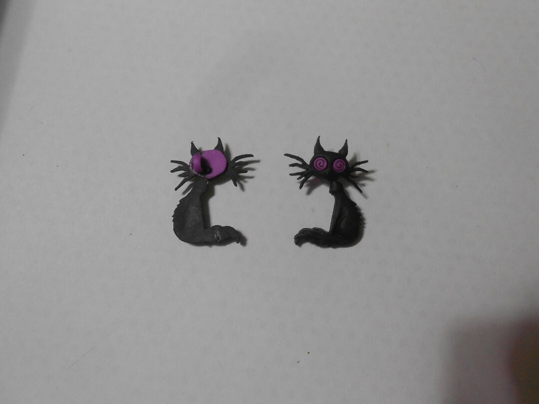 Novelty Button - CREEPED OUT CAT - Purple Eyes 1 3/8" - Etsy
