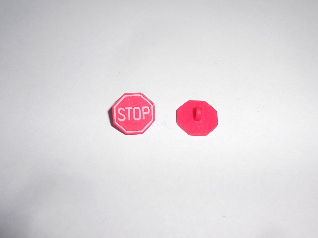 Novelty Button - STREET SIGN - STOP 5/8" - Etsy