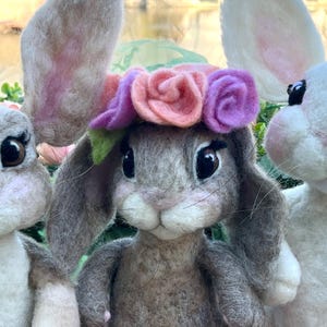 Lifesize Needle Felted Bunny Rabbit in Natural Tawny Light Brown Gray ...