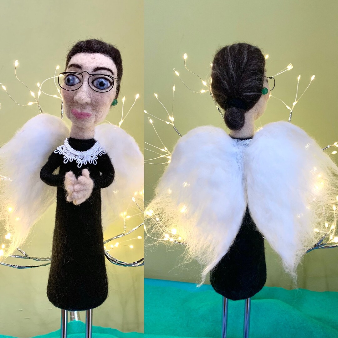 RBG Angel Tree Topper -- Handmade Mixed Media Ruth Bader Ginsburg ...