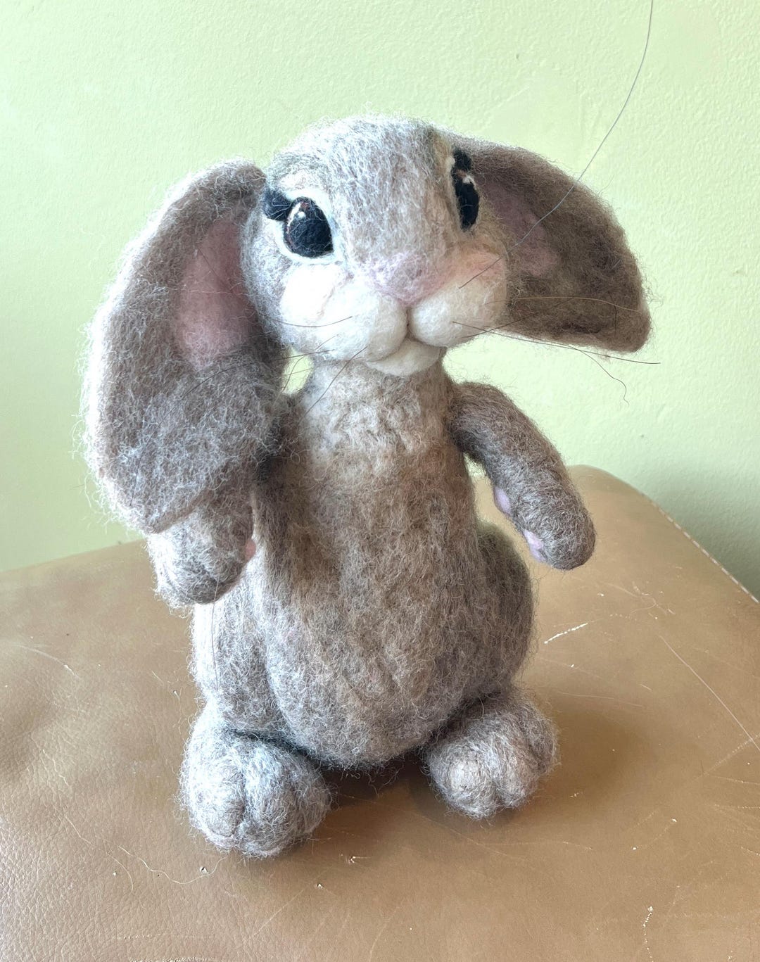 Lifesize Needle Felted Bunny Rabbit in Natural Tawny Light Brown Gray ...