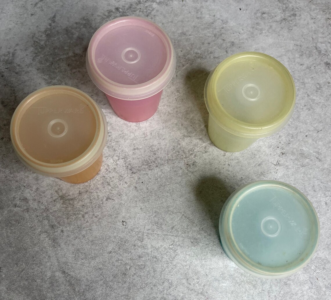 Vintage Tupperware Midgets 2 Oz Condiment Containers Cups Set - Etsy