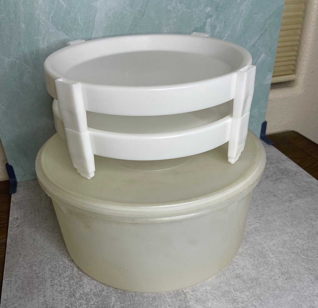 VINTAGE TUPPERWARE Large Round Container 256 Carry All Cake Taker W ...