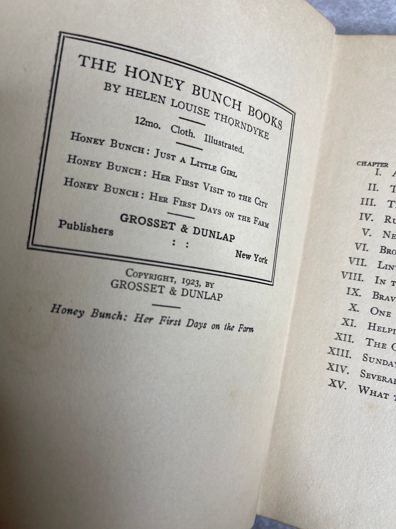 Antique 1923 Honey Bunch: Her First Days on the Farm by Helen Louise Thorndyke - Etsy