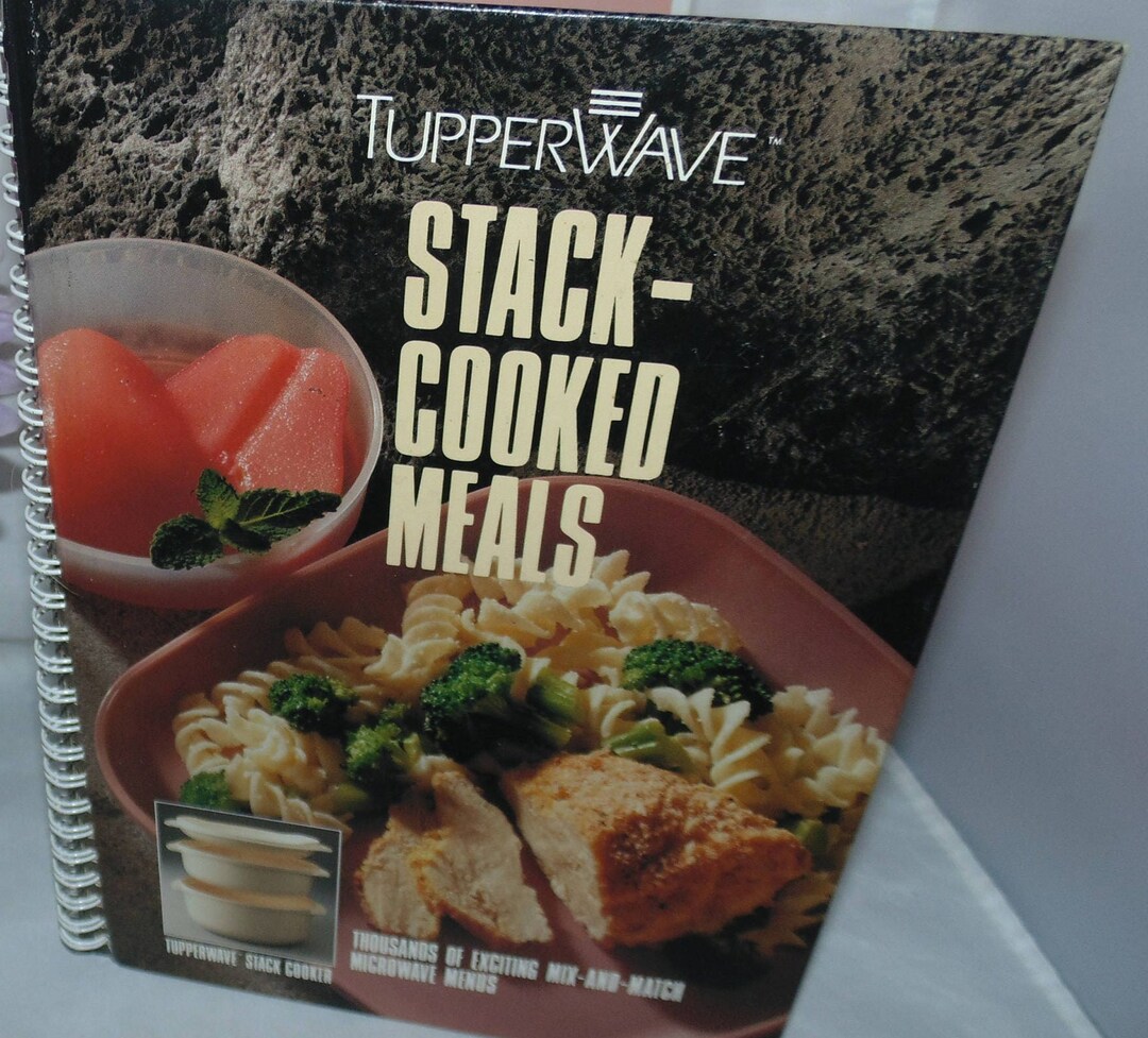 Vintage 1990 Tupperwave Spiral Cookbook Book Stack-cooked Meals ...