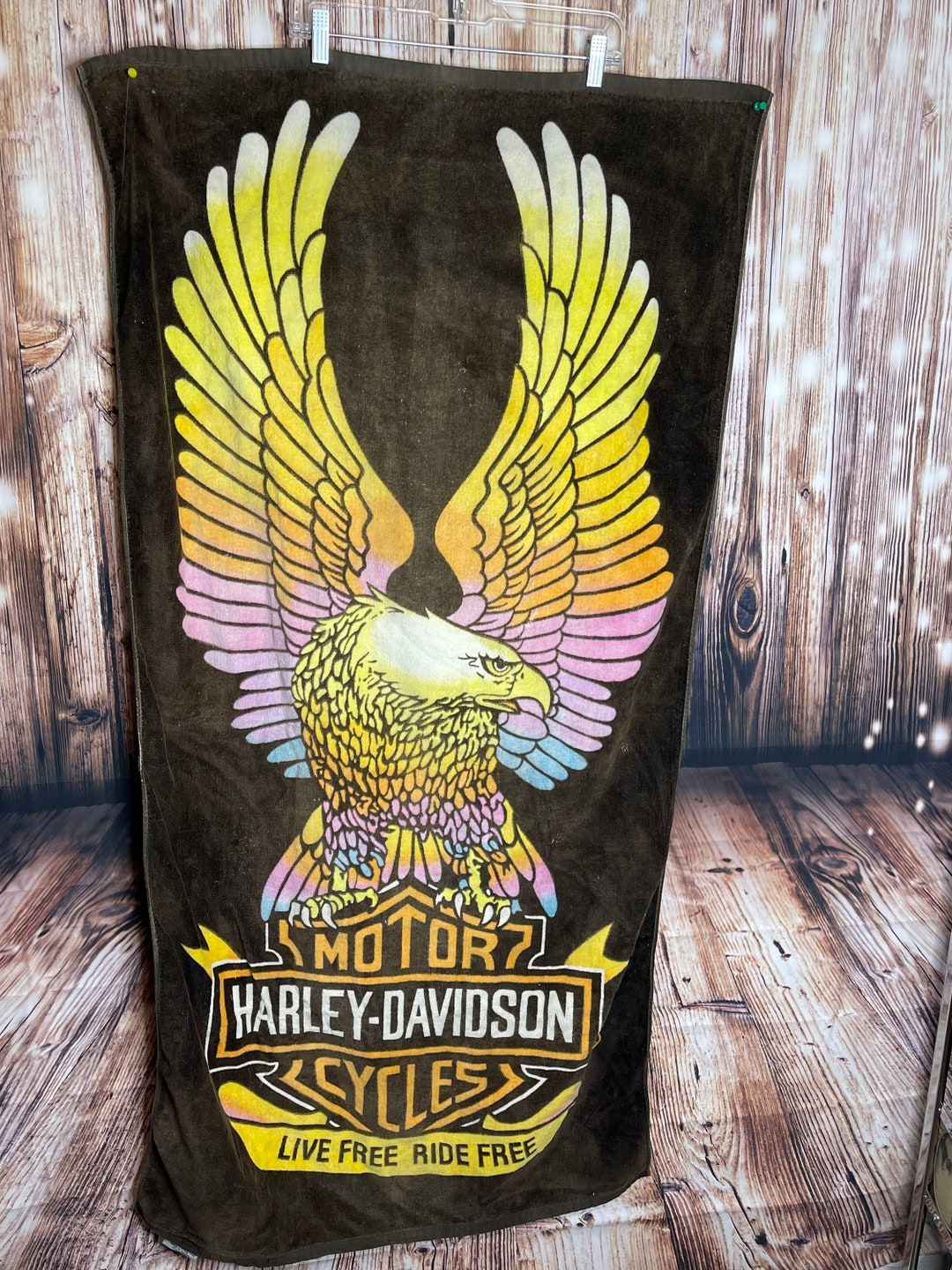 Vintage Franco Harley Davidson Eagle Beach Towel 56" X 30" - Etsy