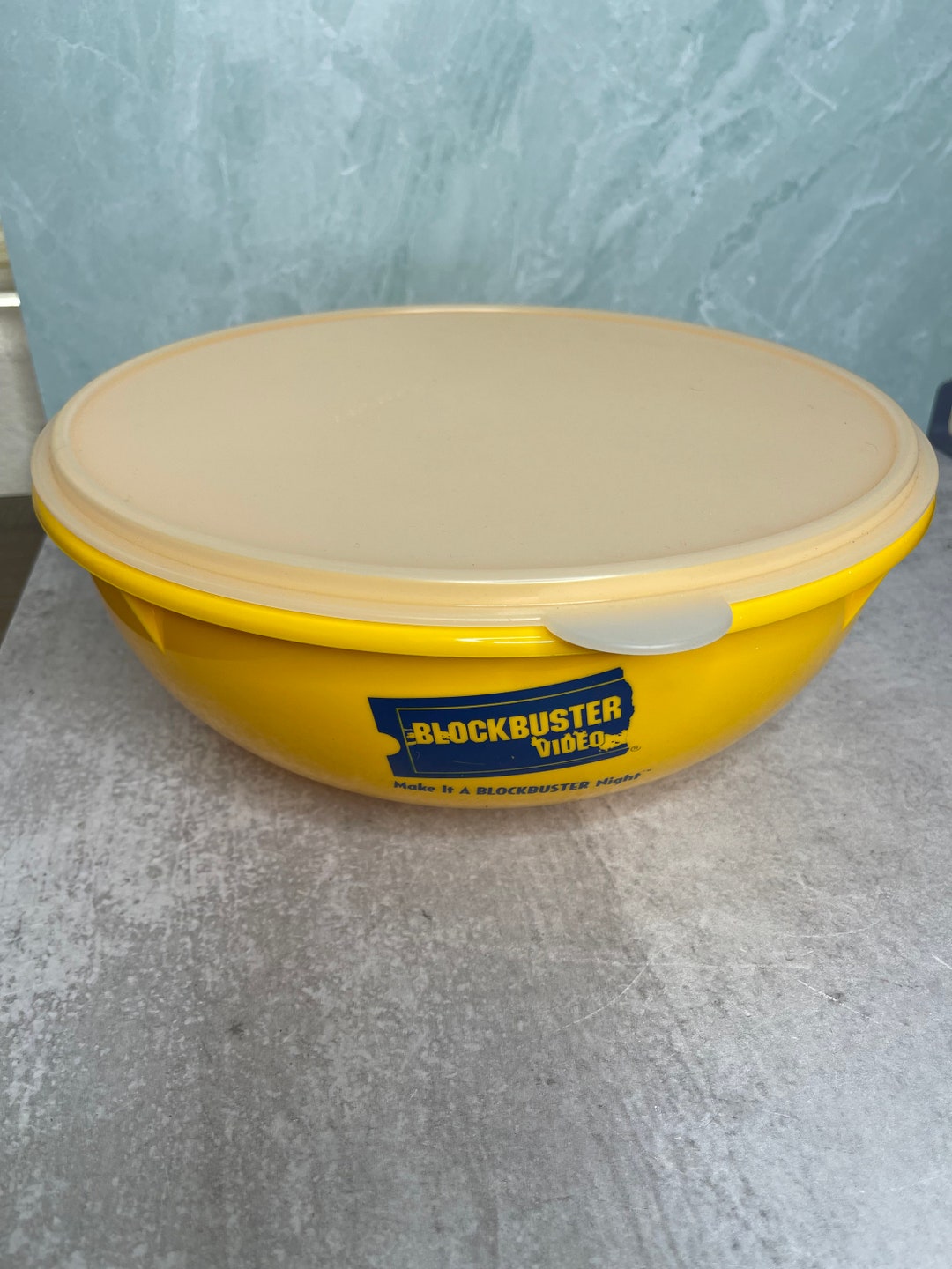 Vintage 1990s Tupperware Blockbuster Video 26 Cup Large Yellow - Etsy