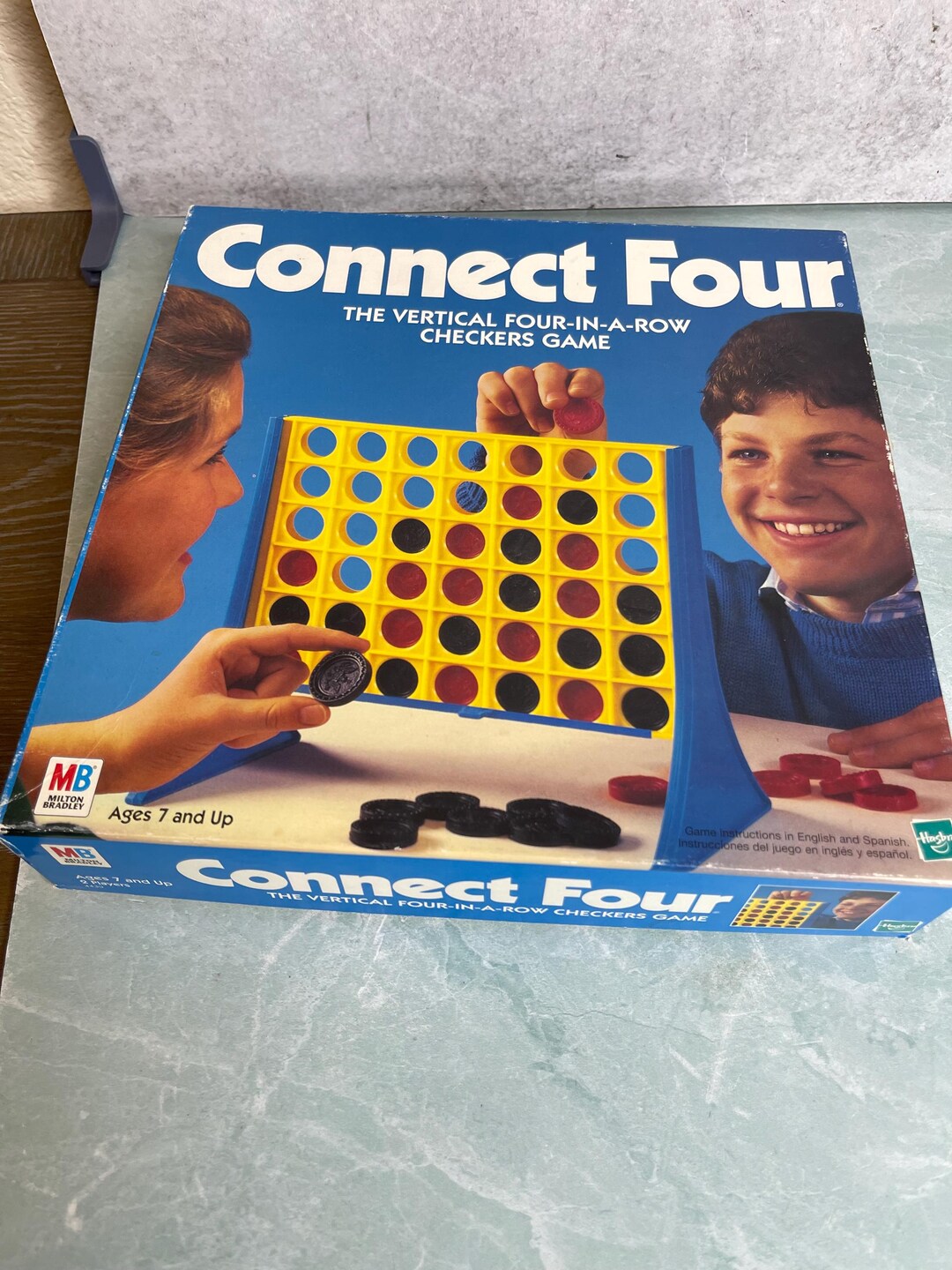 Vintage 1998 Connect Four Board Game Milton Bradley Vertical CHECKERS ...