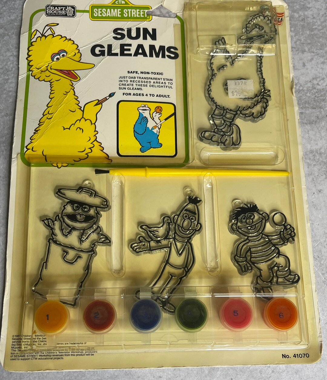 New Old Stock Vintage 1987 SESAME STREET Sun Gleams Paint by Number Big ...