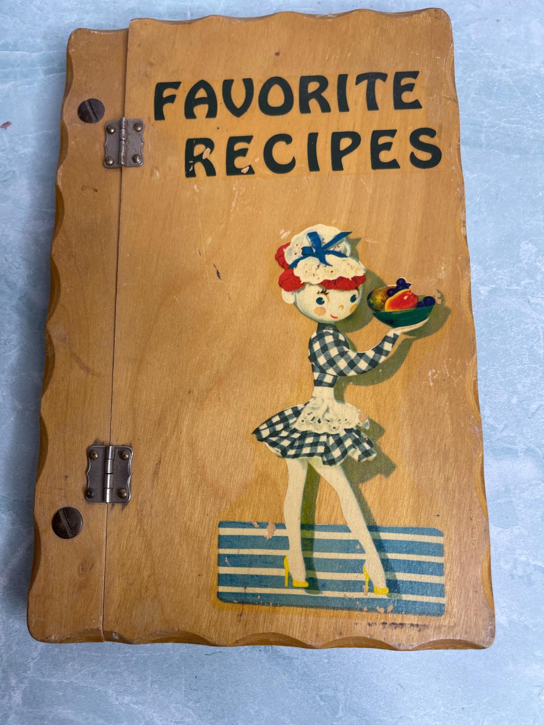Vintage 50s/60s Wooden Cover Recipe Book Write Your Own Recipes Largo ...