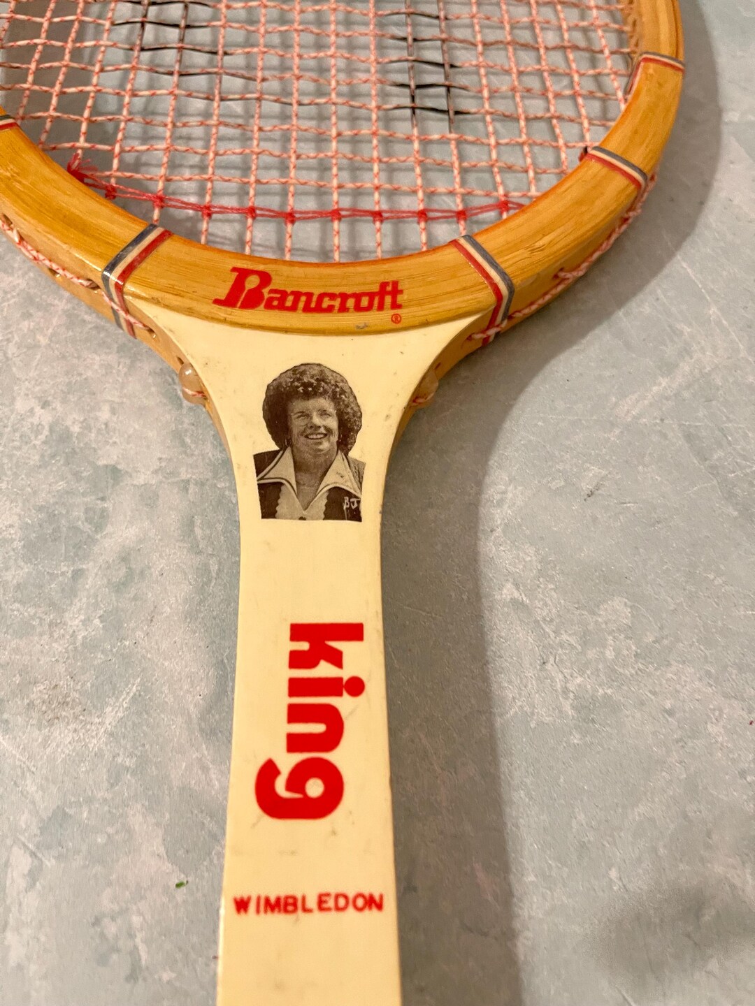 Vintage Billie Jean King Bancroft Wimbledon Wooden Tennis Racket ...