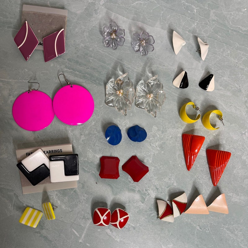 Vintage 80s Earrings - Etsy