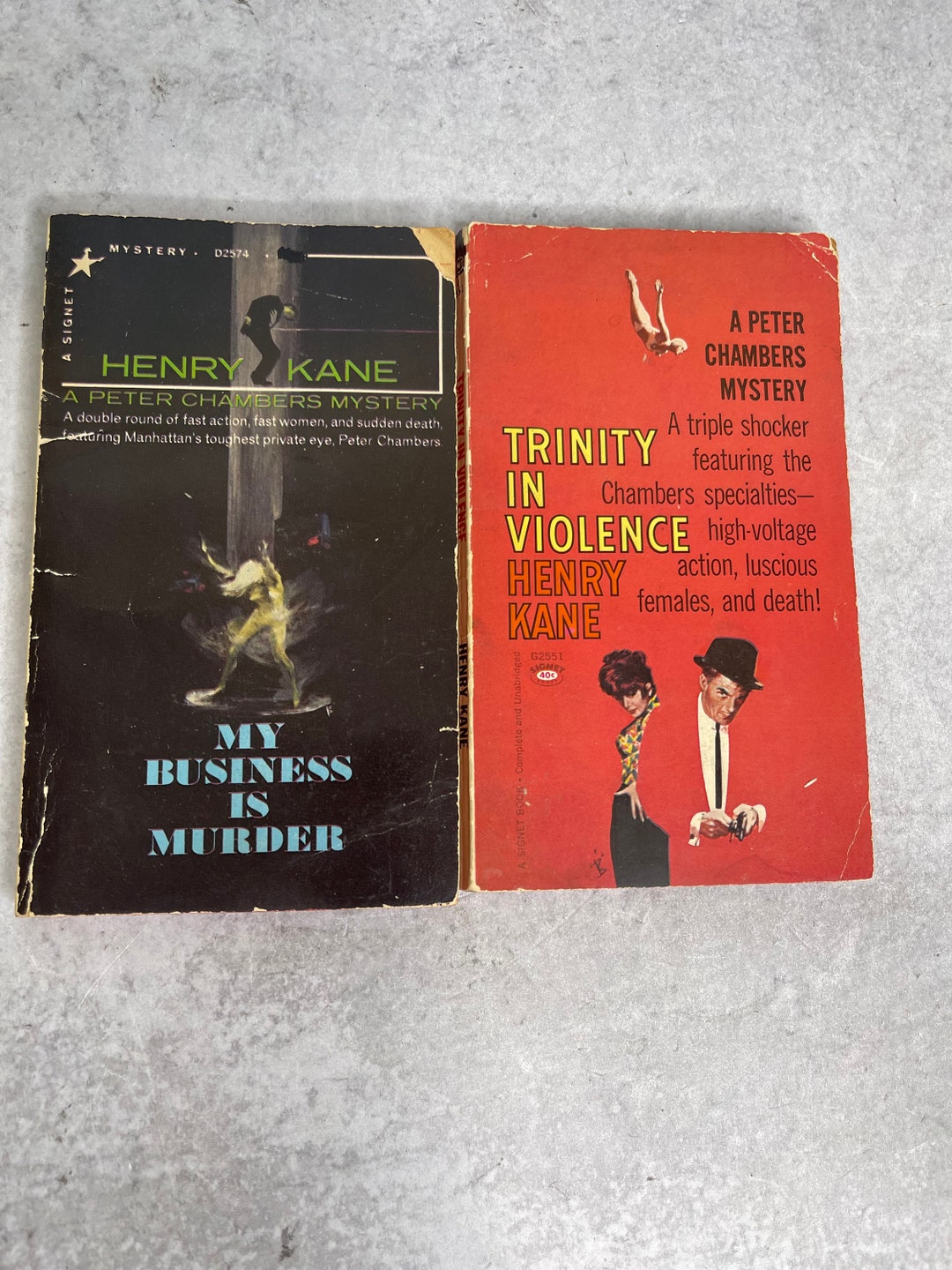 Two Vintage 1960s Henry Kane Sexy Pulp Murder Mystery Paperbacks Books ...