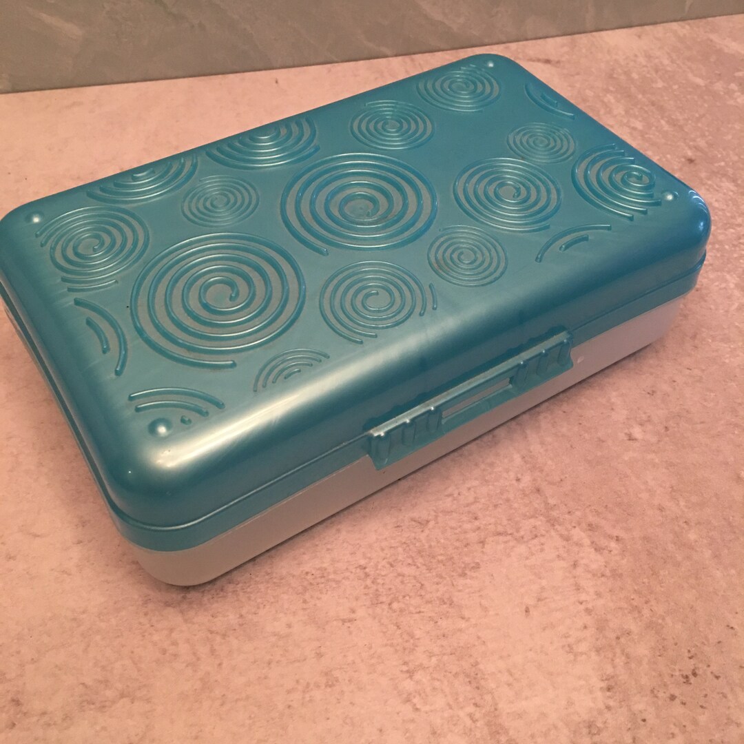 Vintage Spacemaker School Box Pencil Arts Crafts 1990s Blue Geometric 8 ...