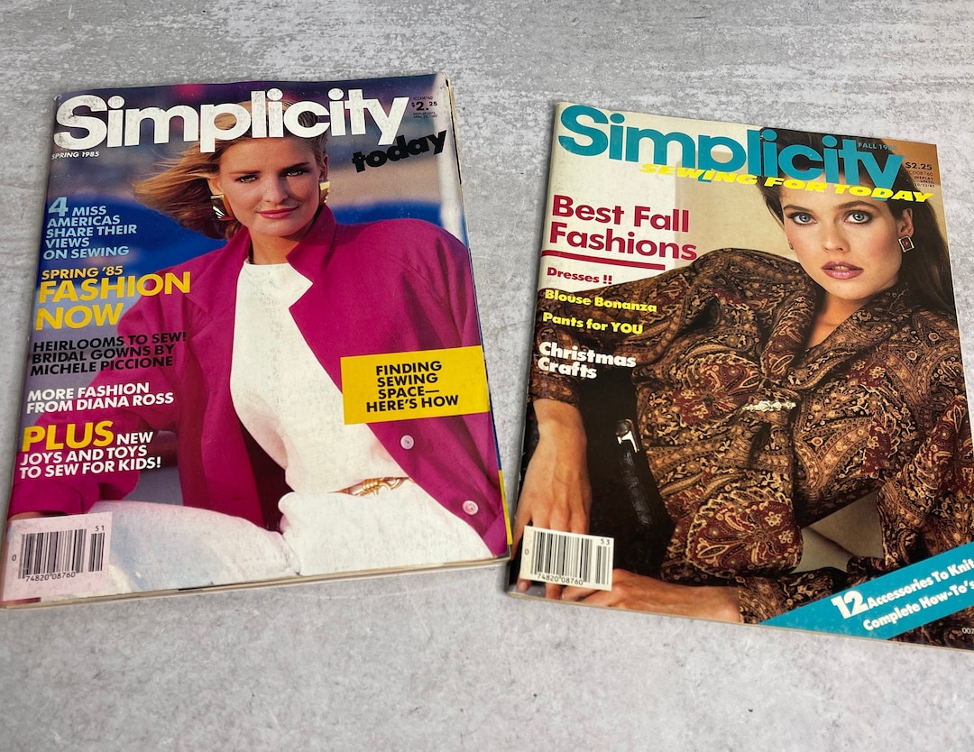 Two Vintage 1985 SIMPLICITY Sewing Magazines Patterns CATALOG Fashion ...
