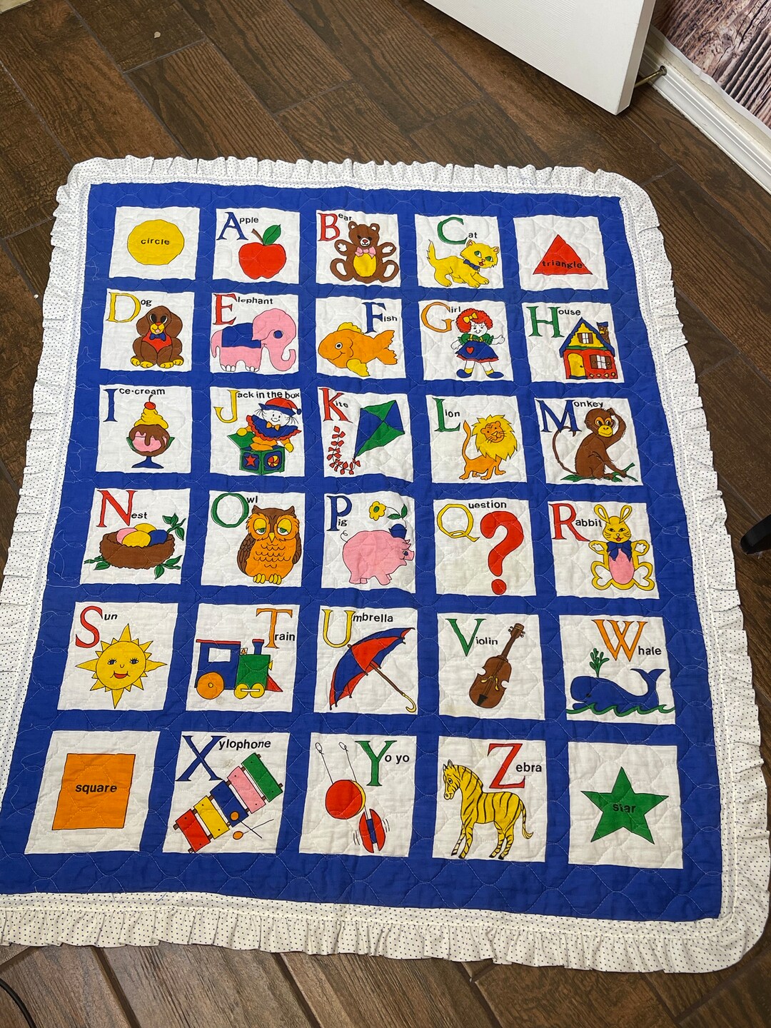 Vintage Abcs Baby Blanket Quilt Animals Words 47 X 36 - Etsy