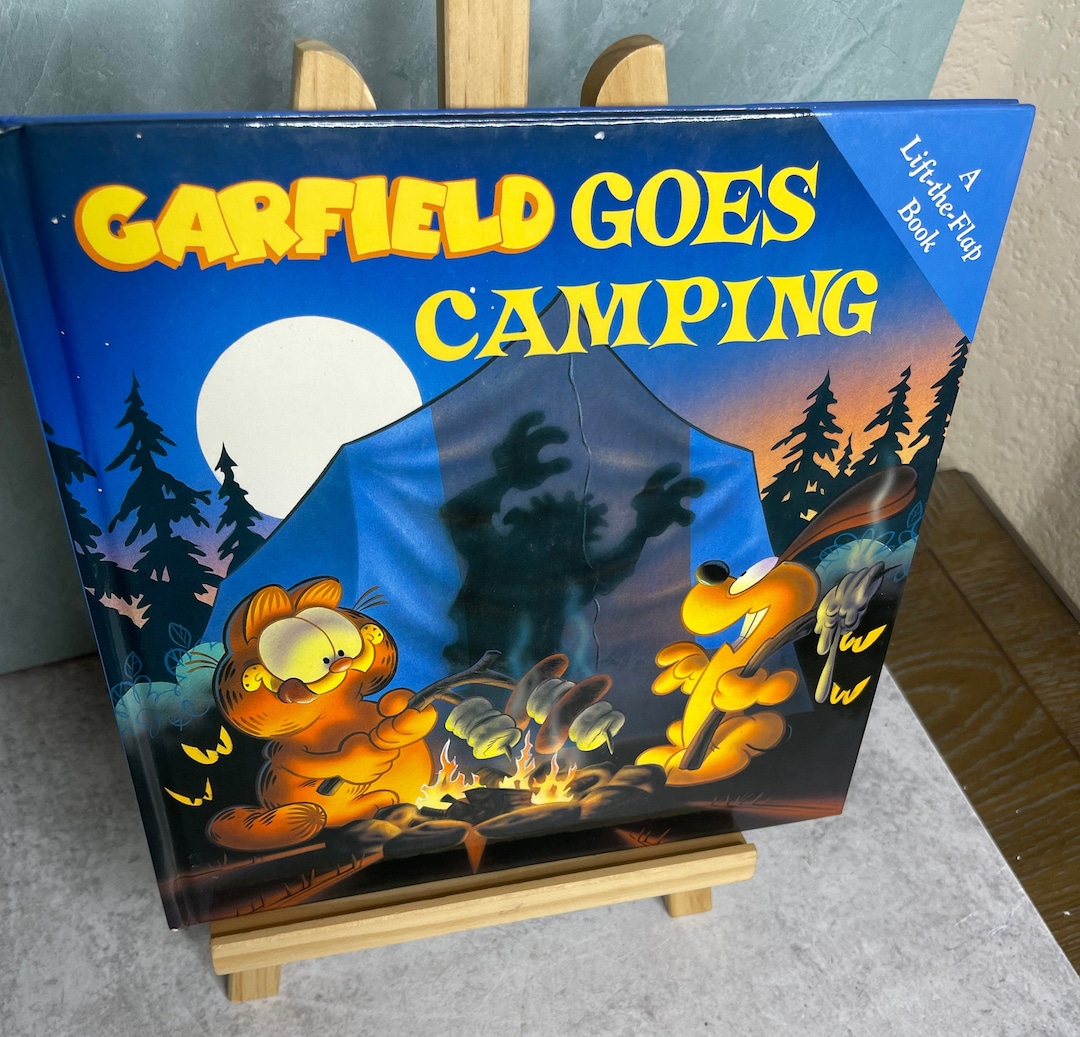 Vintage 1991 Garfield Goes Camping Hardcover Lift the Flap Book Jim ...