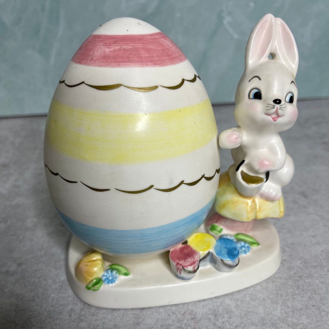 Rare Vintage 1961 Napco Pottery Easter Bunny Planter Rabbit A4573/s - Etsy