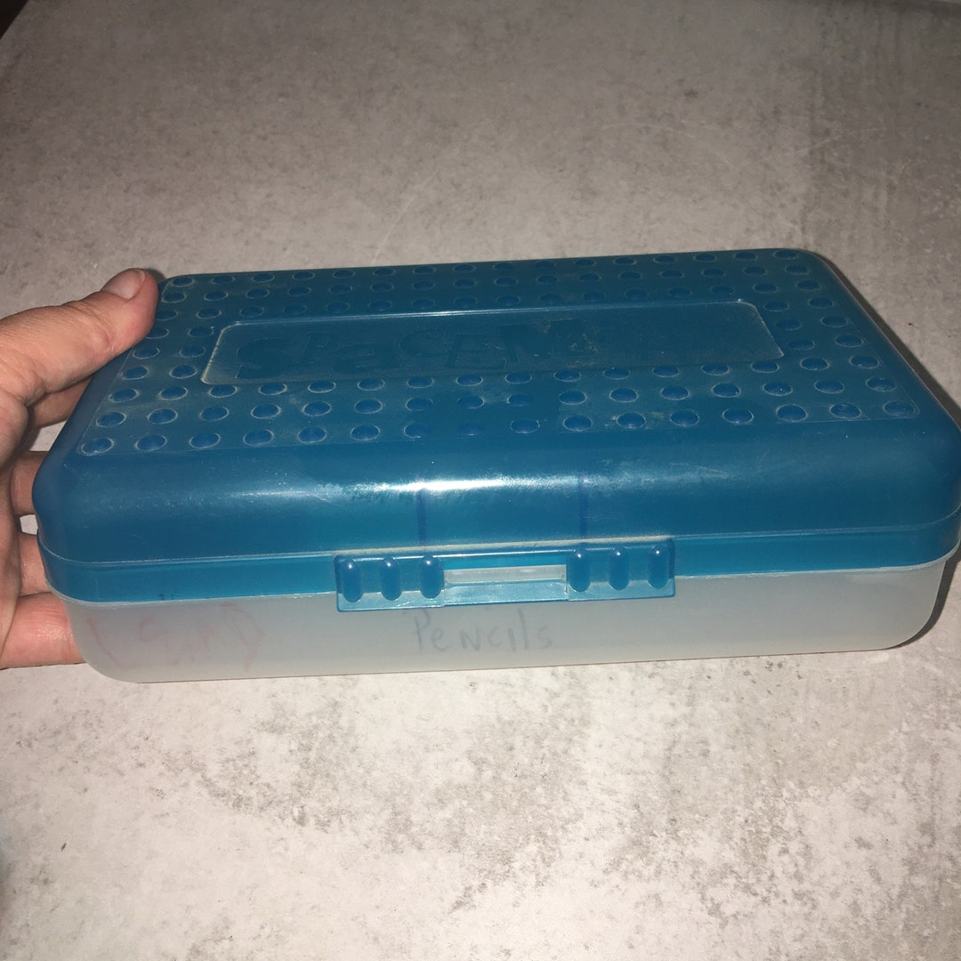 Vintage Spacemaker School Box Pencil Arts Crafts 1990s Light Blue 8 X 5 ...