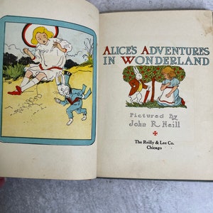 Antique 1908 Alice's Adventures in Wonderland Book John Neill Reilly & Lee Co Hardcover - Etsy