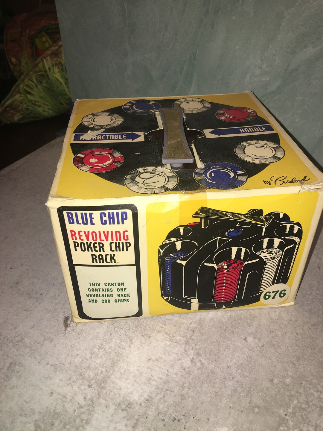 Vintage Crisloid Bakelite Caddie Red White Blue Chip Revolving Poker ...