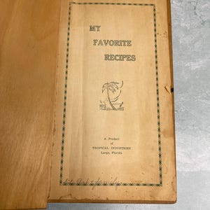 Vintage 50s/60s Wooden Cover Recipe Book Write Your Own Recipes Largo ...