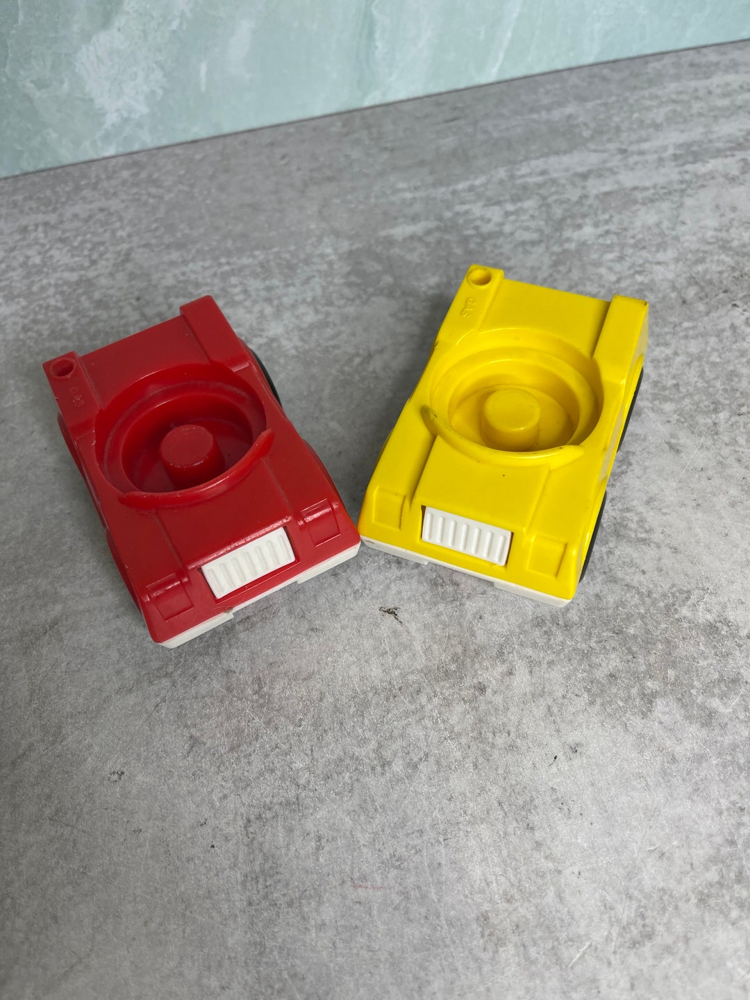 Two Vintage 1990 Plastic Fisher Price Cars Chunky EUC Vehicles Red ...