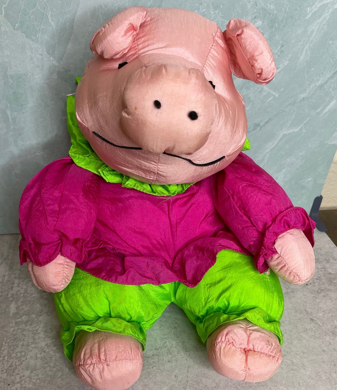 Vintage 1991 Plush Creations Puffalump Style PIG Plush Stuffed Animal ...