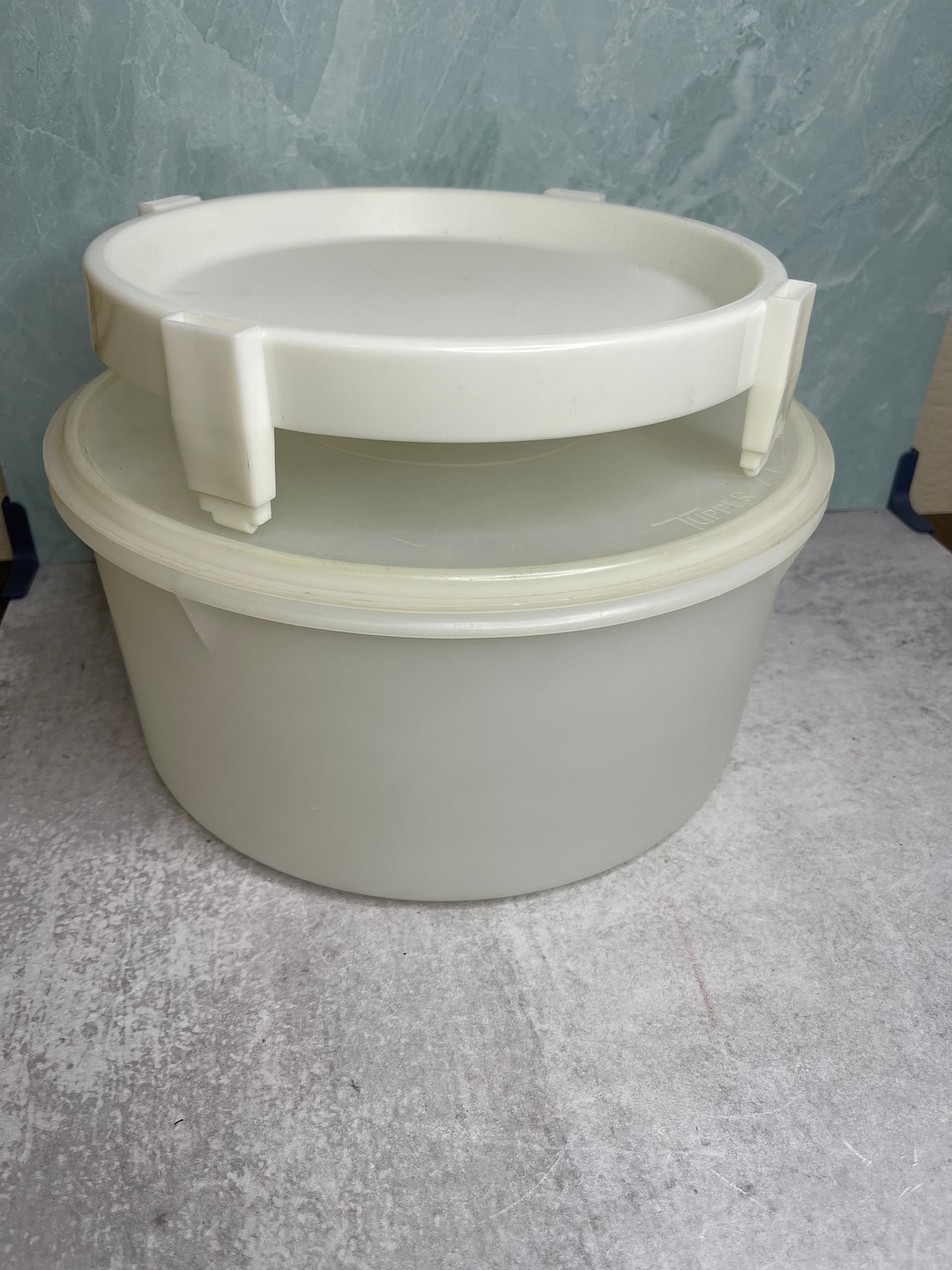 VINTAGE TUPPERWARE Large Round Container 256 Carry All Cake Taker W ...