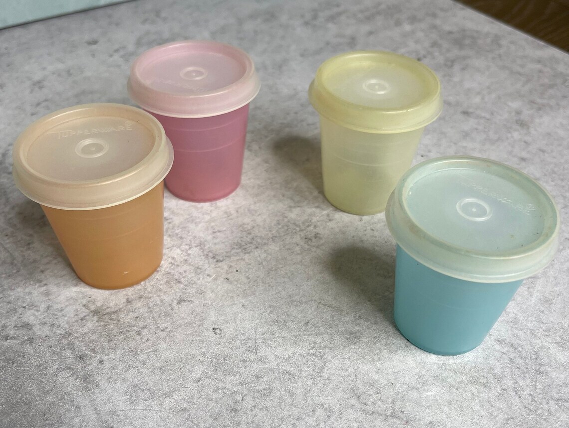Vintage Tupperware Midgets 2 Oz Condiment Containers Cups Set - Etsy