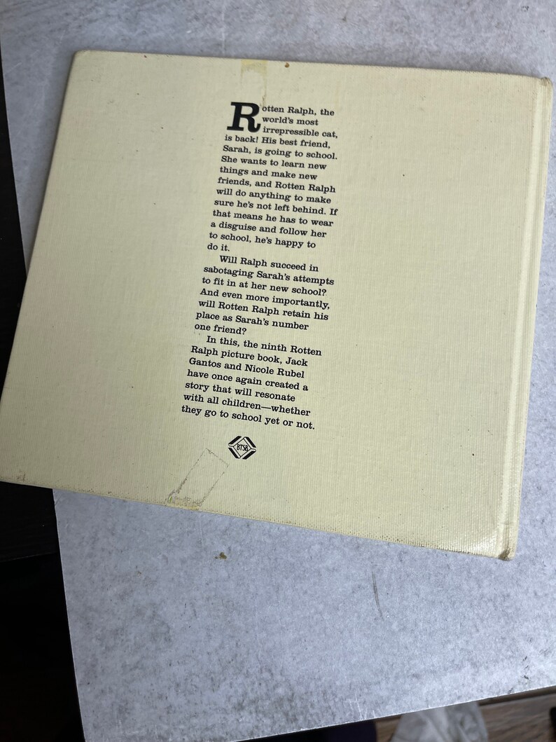 Vintage 1998 Back to School for Rotten Ralph Book Hardcover - Etsy