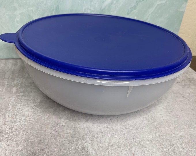 Vintage Tupperware HUGE Large Bowl W/blue Lid 13" Fix N Mix 26 Cup #274 ...