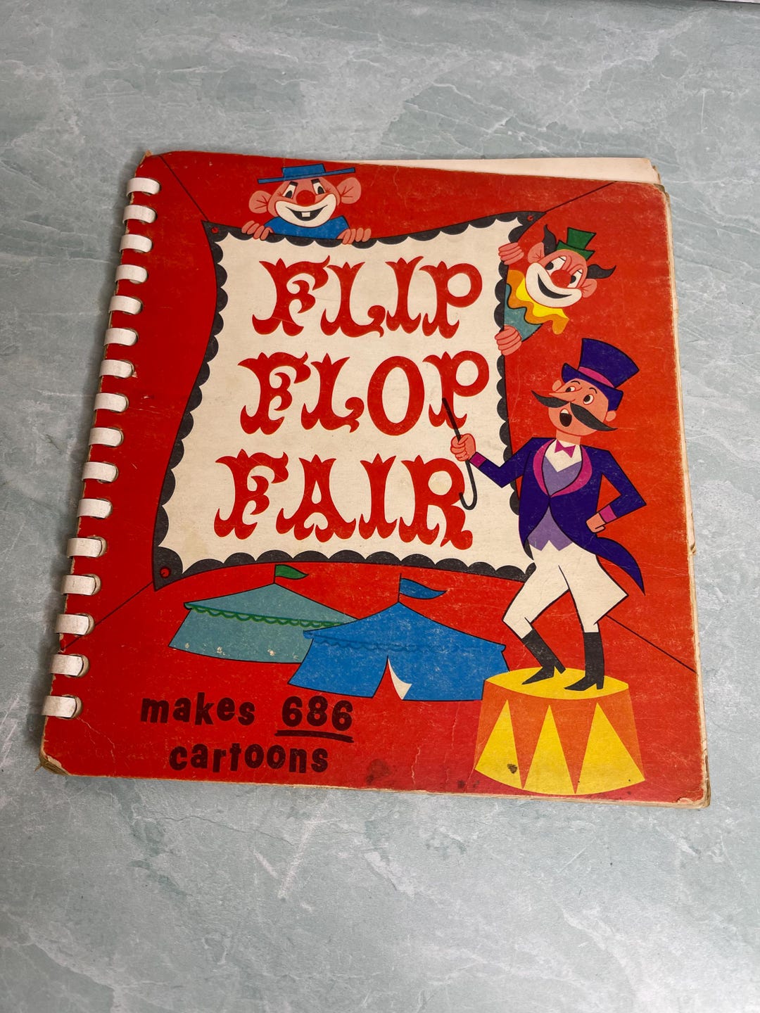 Vintage 1958 Flip Flop Fair Spiral Book Makes 686 Cartoons Art Steckler ...