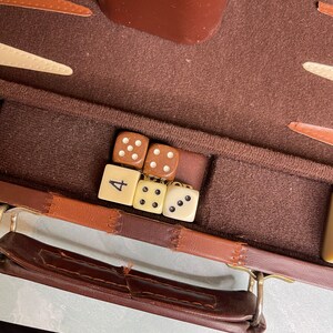 Vintage Skor-mor BACKGAMMON Game Set Faux Leather Briefcase Style Brown ...