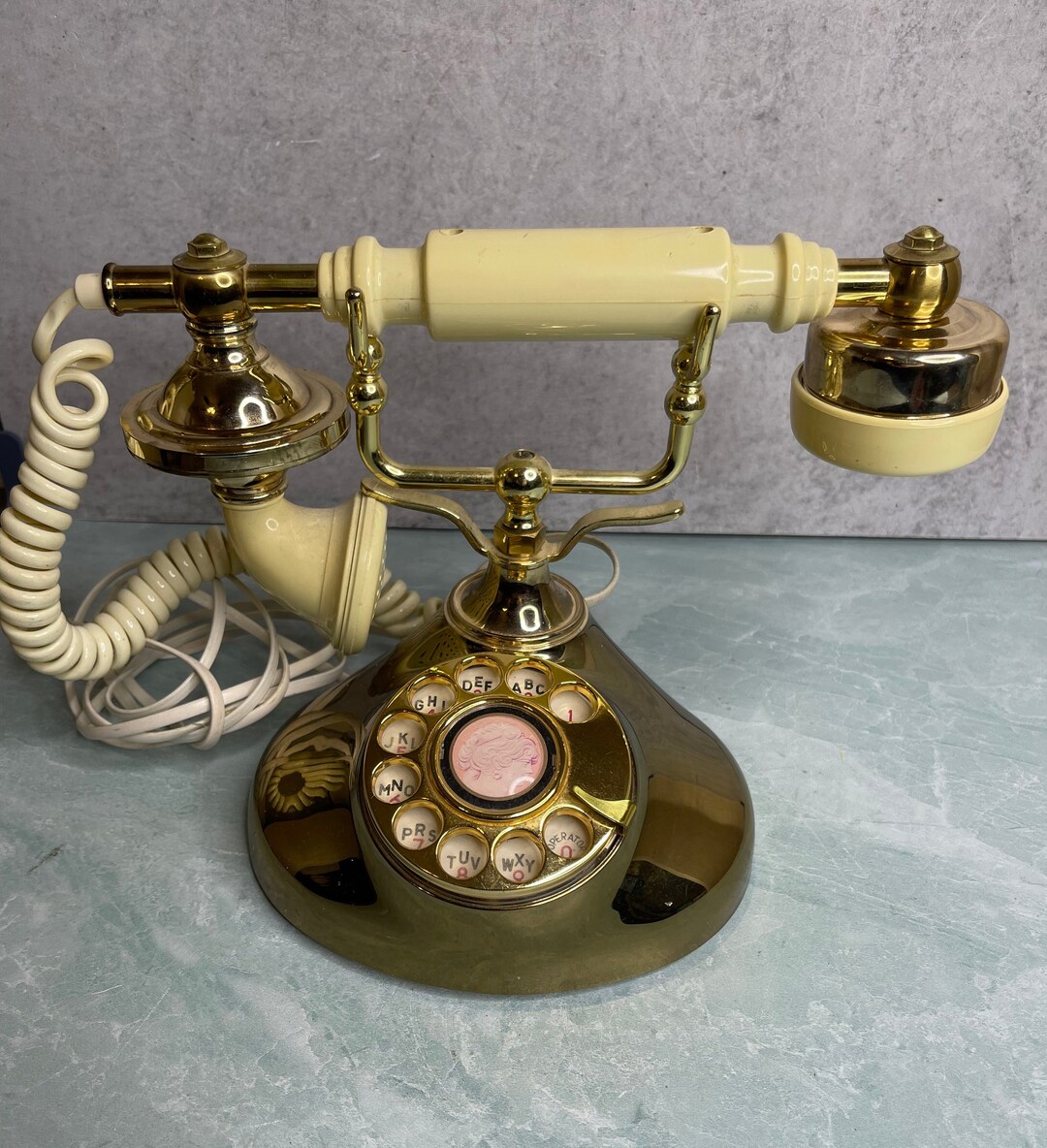 Vintage Radio Shack French Style Dial Rotary Desk Telephone Phone Korea ...