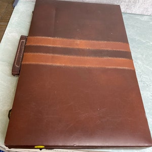 Vintage Skor-mor BACKGAMMON Game Set Faux Leather Briefcase Style Brown ...