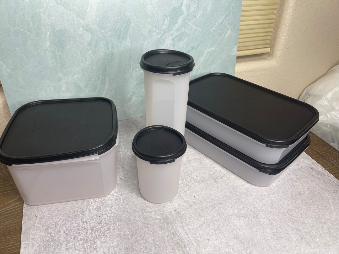 VINTAGE TUPPERWARE Set of 5 Modular Mates 1606 1608 1620 1643 CLEAR W ...