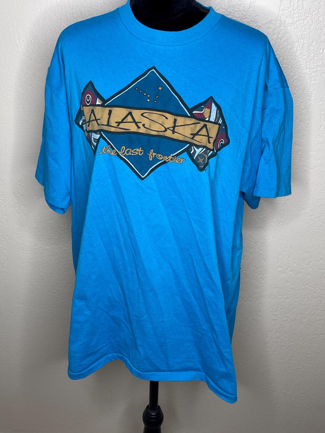 Vintage 1996 Alaska the Last Frontier Blue T-shirt Size XXL Oneida ...