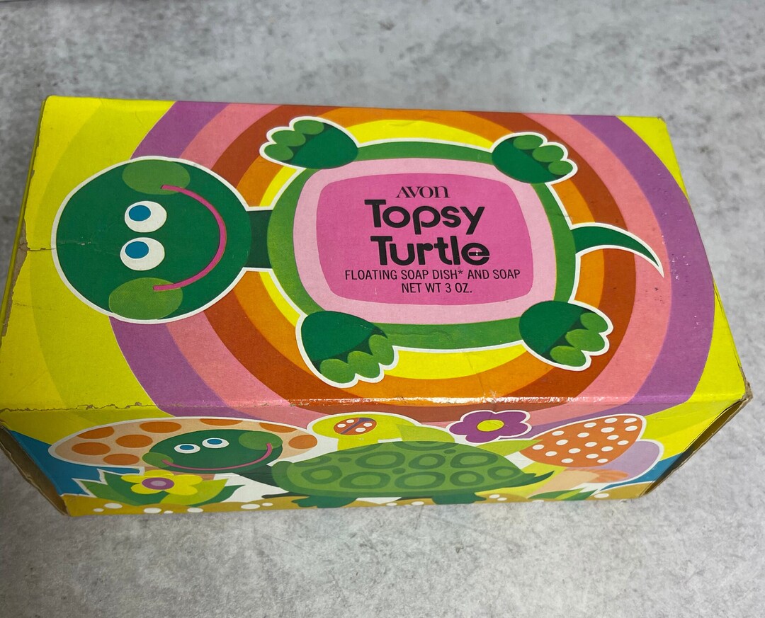 New Old Stock Vintage Avon TOPSY TURTLE Floating Soap Dish and Soap Bar ...