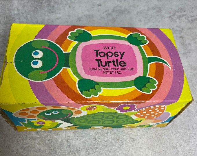 New Old Stock Vintage Avon TOPSY TURTLE Floating Soap Dish and Soap Bar ...