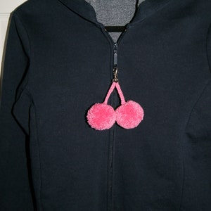 Key Chain Pom Pom Swivel Clasp, Zipper Pull Pom Pom, Double Pompom ...