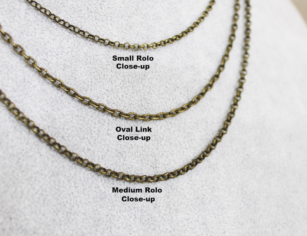 Antique Bronze Chains: Choose Small Rolo, Oval Link, or Medium Rolo - Etsy
